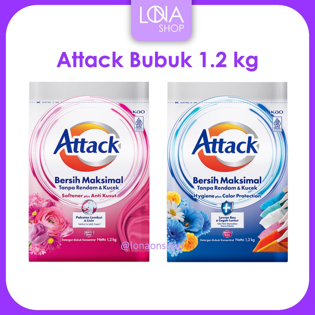 Jual Attack Plus Softener / Hygiene Deterjen Bubuk Mesin Cuci 1200 gr | Shopee Indonesia