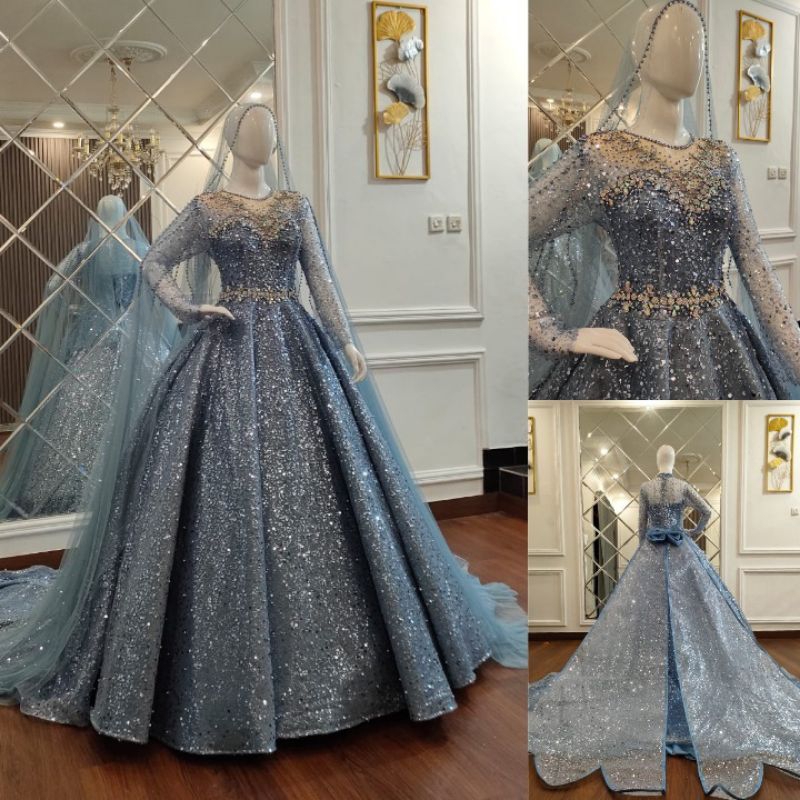 Jual Gaun pengantin / gaun pengantin premium sequin / gaun pengantin ...