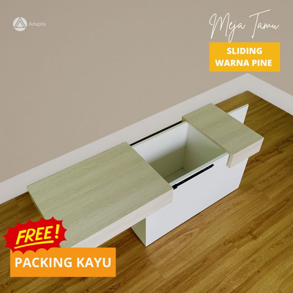 Jual Adapta - Meja Tamu Minimalis Penyimpanan Toples - Pintu Sliding ...