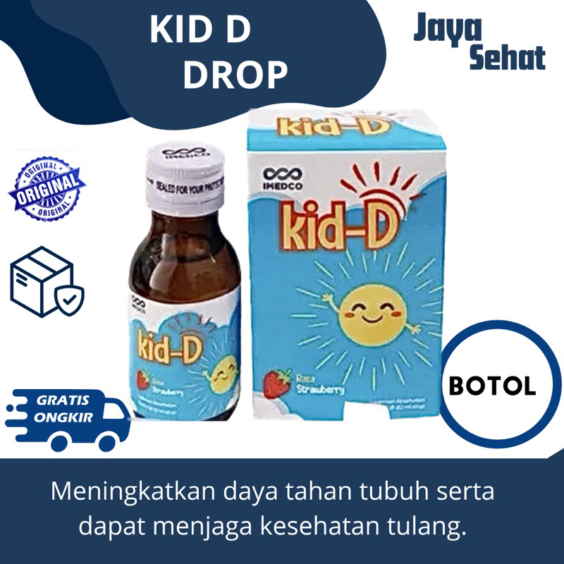 Jual Kid D (Vitamin D anak) sirup Vitamin D3 anak Kid D Drops 400 IU 60 ...