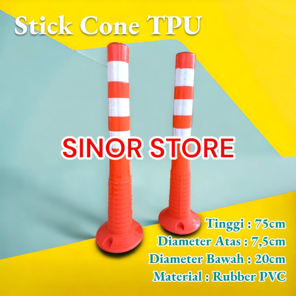 Jual Stick Cone Rubber TPU 75 cm Tiang Pembatas Safety | Shopee Indonesia