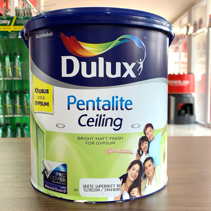 Jual DULUX PENTALITE CEILING 5KG | DULUX CAT PLAFON GIPSUM | Shopee ...