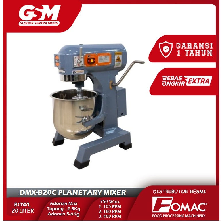 Jual Mesin Pengaduk Adonan 20L Planetary dough mixer DMX-B20C FOMAC ...