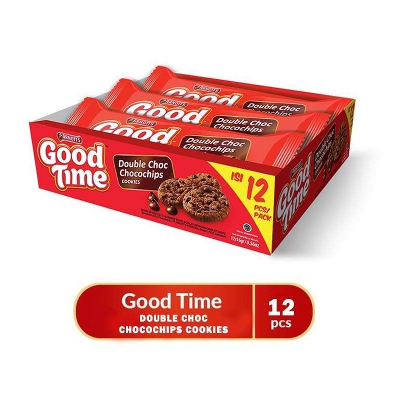 Jual GOOD TIME DOUBLE CHOCO BISKUIT 10,6gr / 1 PACK isi 12 Pcs (HARGA ...