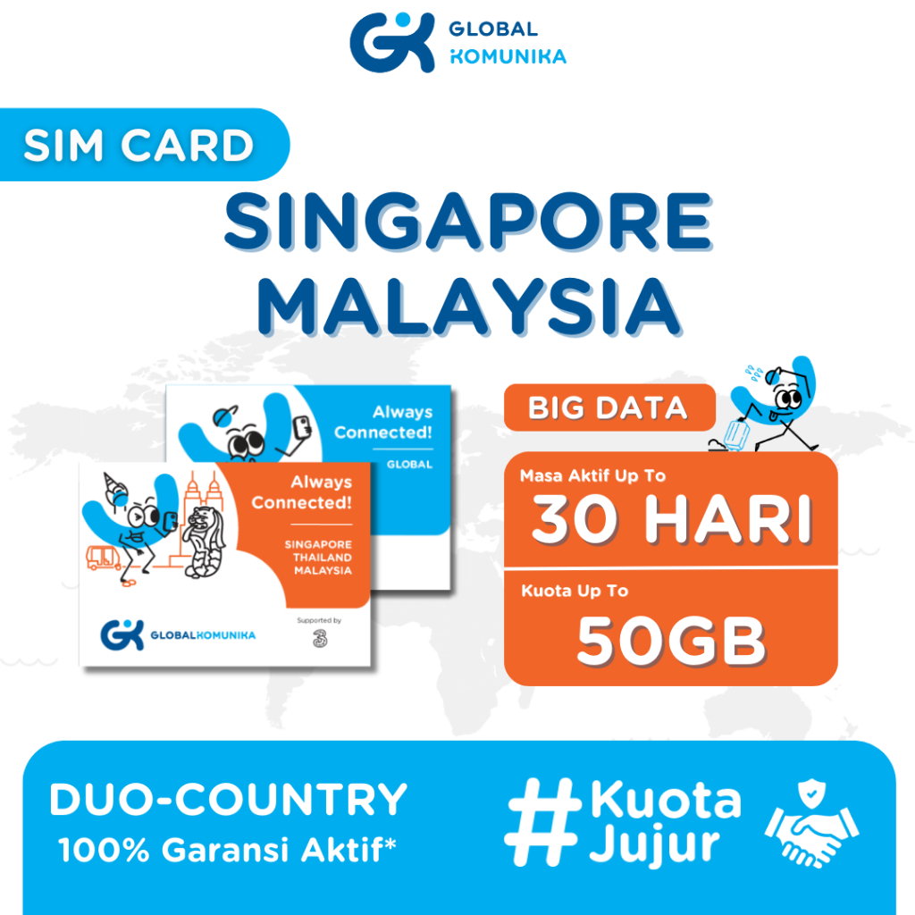 Jual Sim Card Singapore Malaysia Big Data Simcard Singapura Global Komunika | Shopee Indonesia