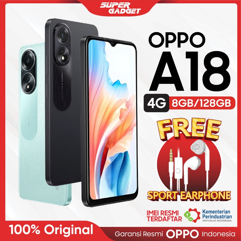 Jual OPPO A18 4/128 RAM 4 ROM 128 GB 4GB 128GB HP Smartphone Android ...
