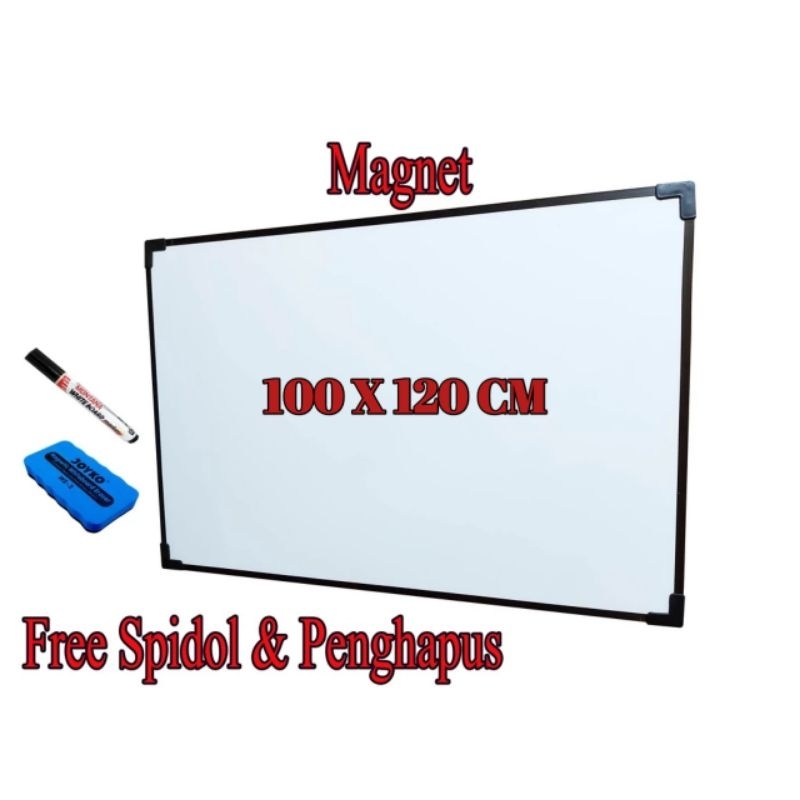 Jual PAPAN TULIS WHITEBOARD MAGNET KANTOR UKURAN BESAR FREE SPIDOL DAN ...