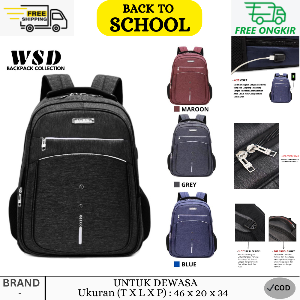 Jual NEW TAS RANSEL COWOK IMPORT /TAS ANAK SEKOLAH LAKI LAKI #00820 | Shopee Indonesia