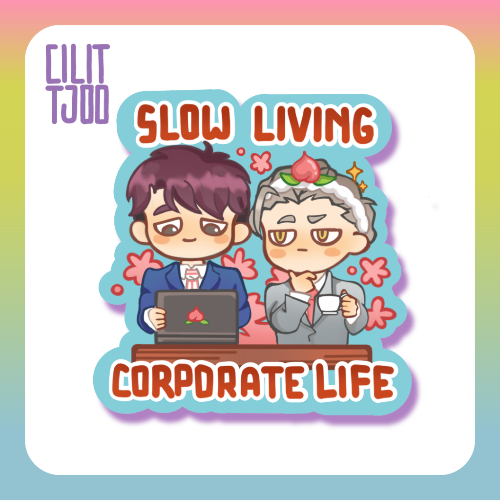 Jual Slow Living Corporate Life - My Boss is Goofy Die Cut Sticker ...