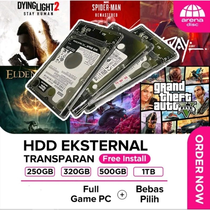 Jual hardisk external 160gb/320gb/500gb full isi game untuk laptop dan ...