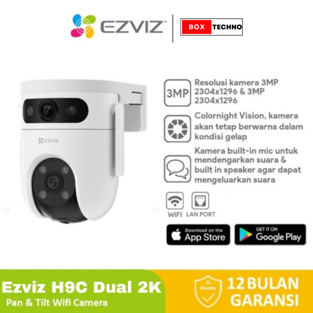 Jual CCTV EZVIZ H9C 2K+2K 3MP IP Camera Dual Lens Pan & Tilt Wi-Fi ...