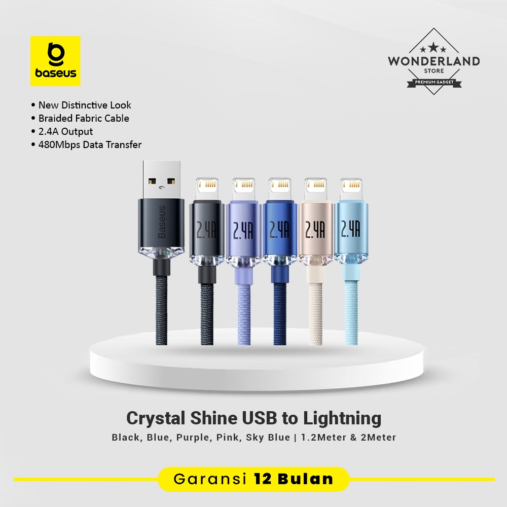 Jual Baseus Crystal Shine Kabel iPhone USB to Lightning 2.4A Fast ...