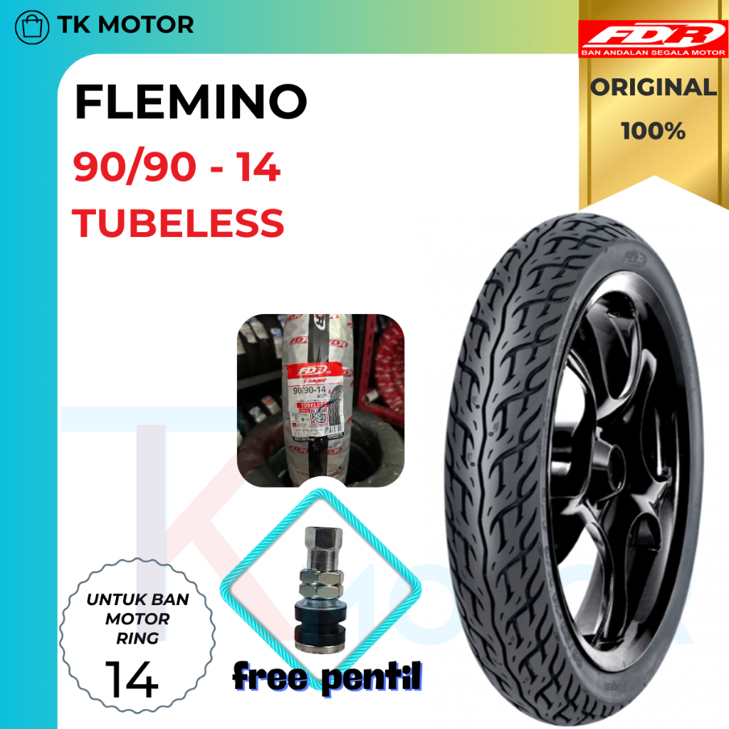 Jual BAN FDR Flemino 90/90 - 14 Tubeless ( ORI ) | Shopee Indonesia