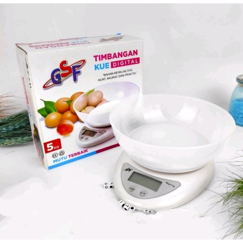 Jual timbangan kue/timbangan dapur digital 5kg + mangkok gsf | Shopee Indonesia