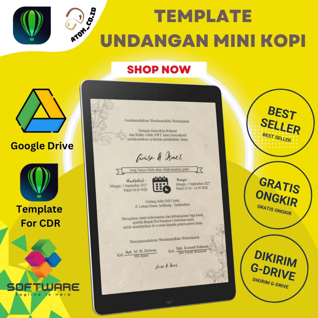 Jual 30 Desain Undangan Mini Kopi CorelDraw Files v24 | Shopee Indonesia