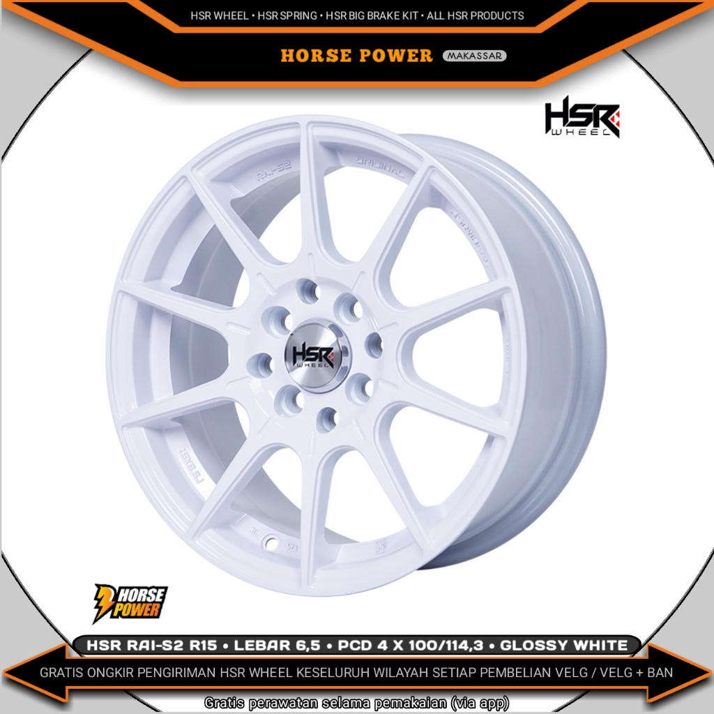 Jual Velg R15 • Mobil 4 Baut Roda • Pcd 4 x 100/114,3 • Hsr Rai-S2 ...