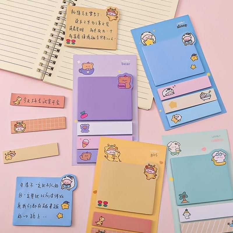Jual sticky note lucu berwarna / memo catatan / penanda buku / kertas ...
