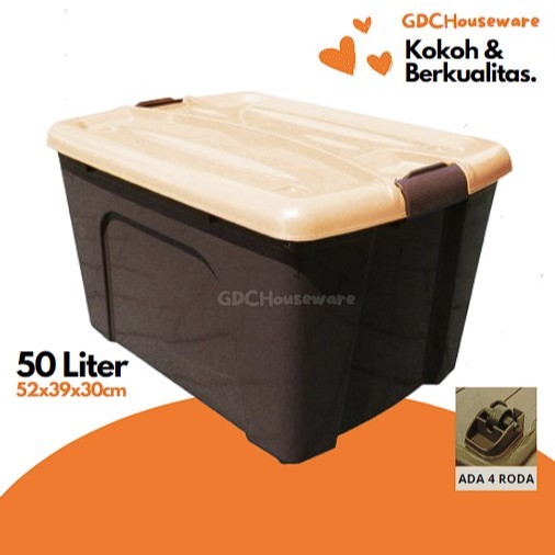 Jual BOX CONTAINER 50 LITER + RODA - Kontainer Box Plastik / Container ...