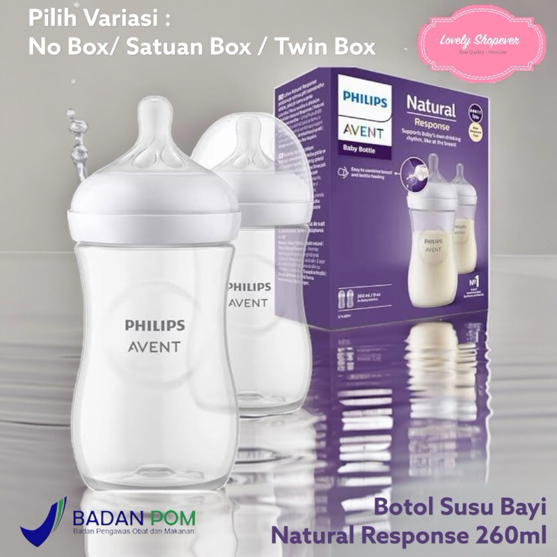 Jual Avent philips botolNatural Response susu milk bottle natural 260ml 260 ml white putih ...