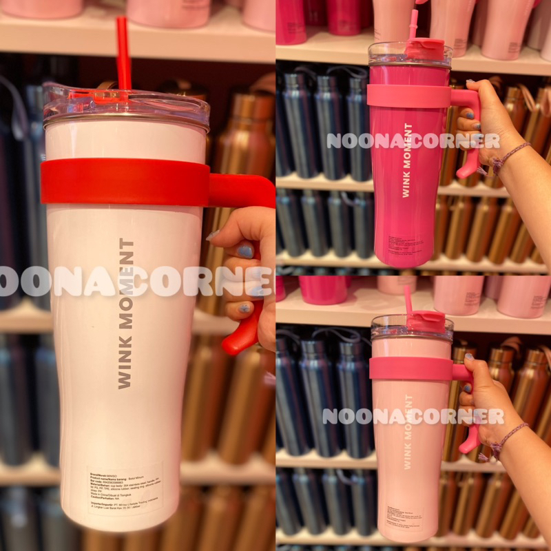 Jual Miniso ‼️ Botol Minum / Tumbler Jumbo Stainless + Sedotan Wink ...