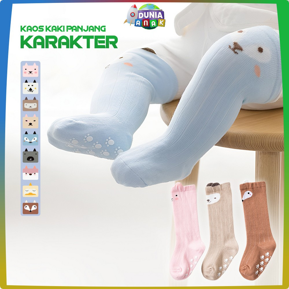 Jual Kaos Kaki Panjang Karakter Hewan Lucu Anti Slip Anak Bayi / Baby ...
