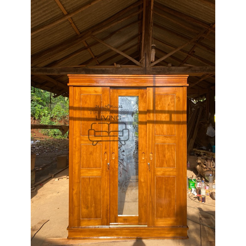 Jual Almari Pintu 3 Kayu Jati Almari Sleding Almari Sliding Jati ...