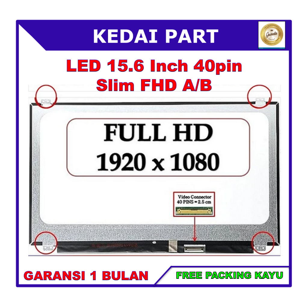 Jual LCD LED MSI 15.6 15 Inch 40 Pin 40pin Slim Tipis FHD Full HD ...