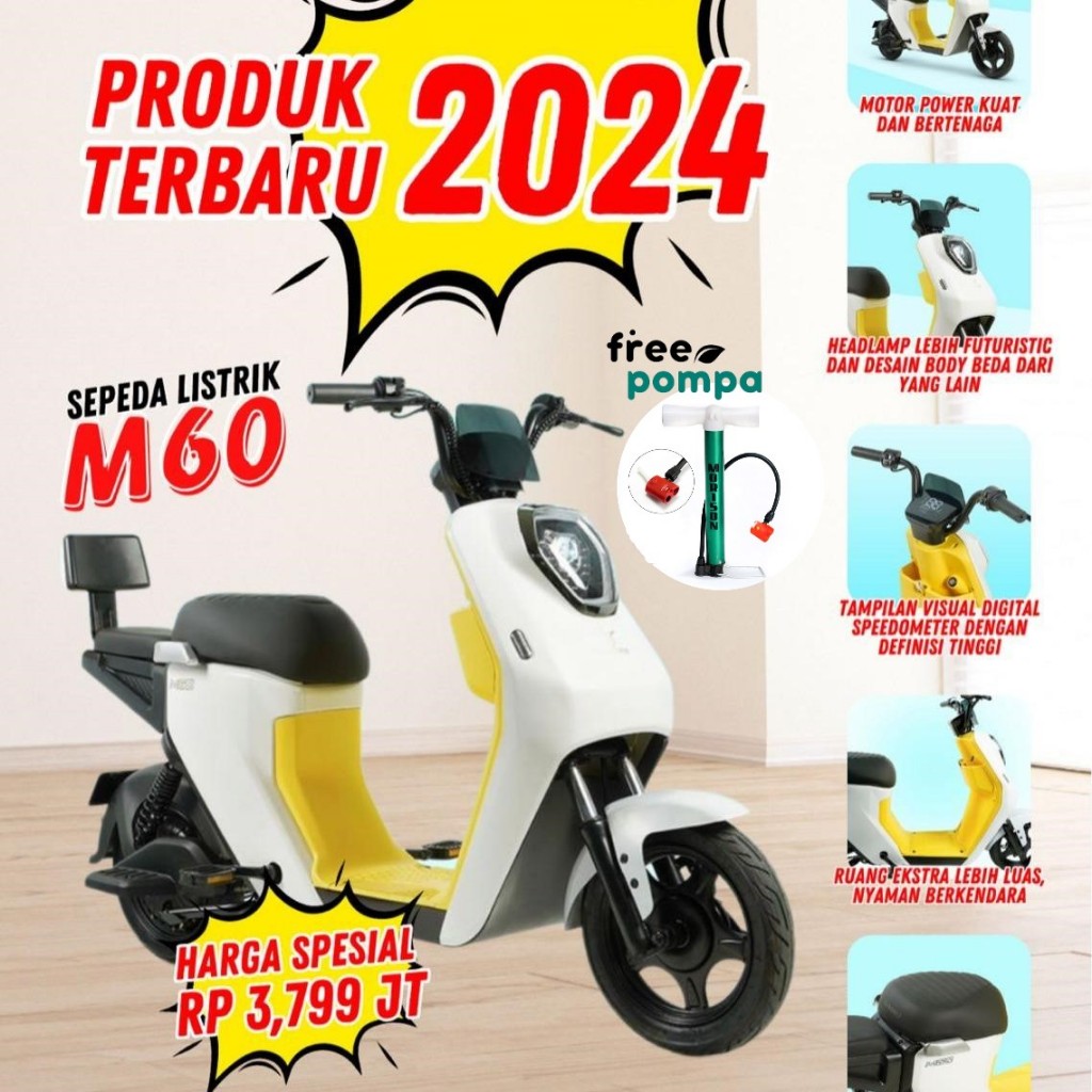 Jual [Bonus Pompa] Sepeda Listrik Uwinfly M60 / M60-ADV Electric Bike ...