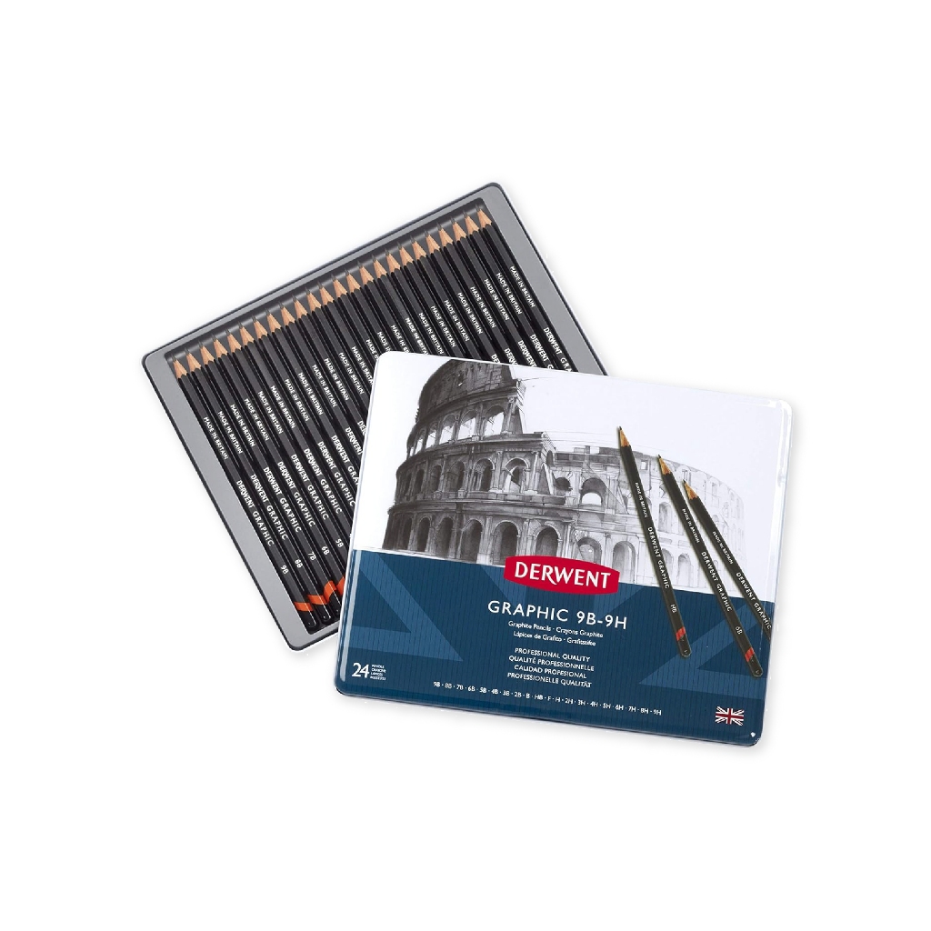 Jual Derwent Graphic Pencil 24 Metal Tin Drawing Sketching | Shopee Indonesia