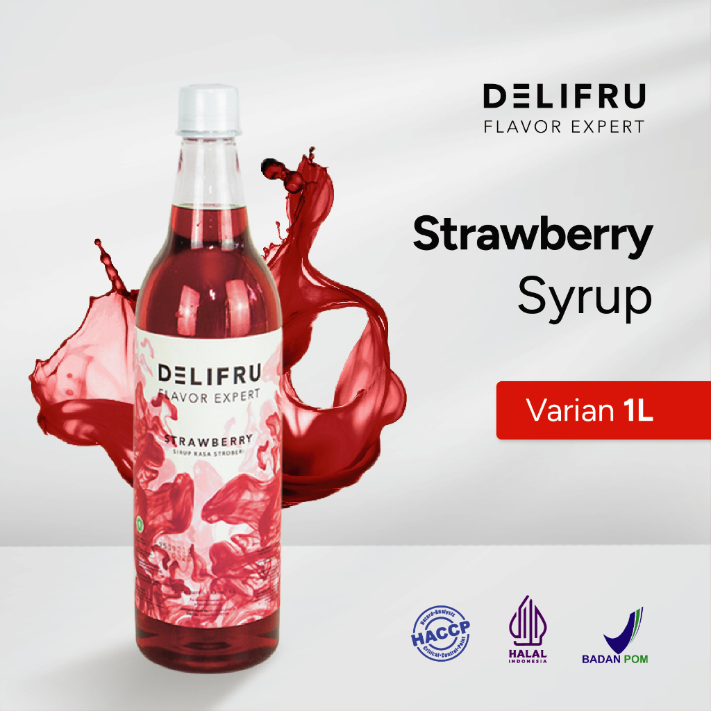 Jual Delifru Strawberry Syrup 1 Liter - Sirup Strawberry | Shopee Indonesia