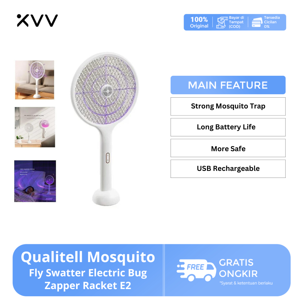 Jual Qualitell Mosquito Trap & Sweater E2 - Raket Nyamuk Elektrik | Shopee Indonesia