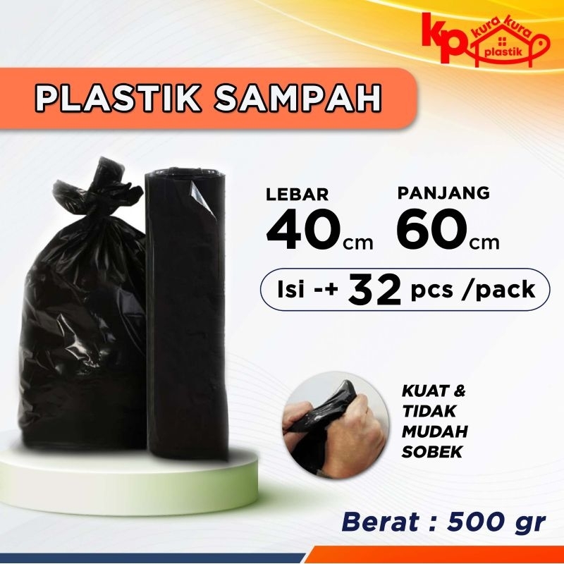 Jual Kantong Plastik Sampah Hitam 40 x 60 Trash Bag Polybag Garbage Jumbo | Shopee Indonesia