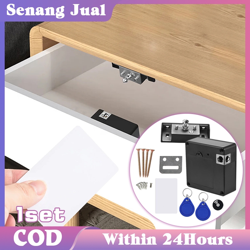Jual 1Set Kunci Lemari Sensor Rfid Smart Drawer Lock Kunci Slot Lemari ...