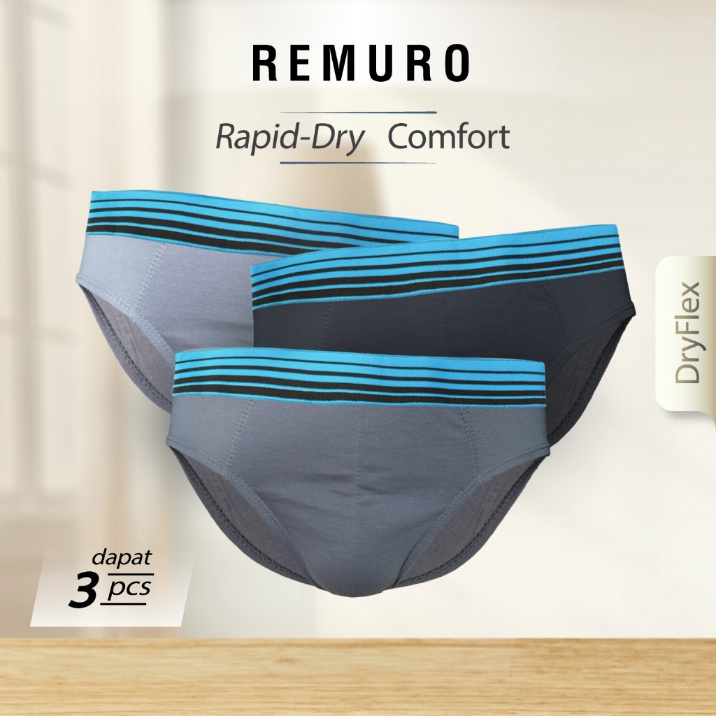 Jual REMURO DryFlex Lite Sky [3 PCS] - Celana Dalam Pria Brief ...