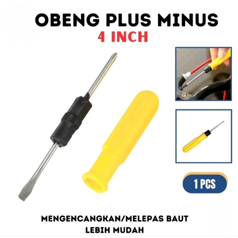 Jual Obeng Plus Minus Dua Arah Screwdriver Bolak Balik 4 Inch Inci ...