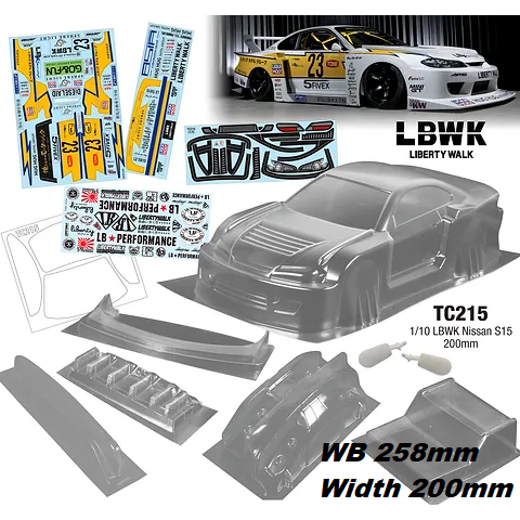Jual Team C LBWK Nissan S15 1/10 Clear Body Shell Rc Drift Rally ...