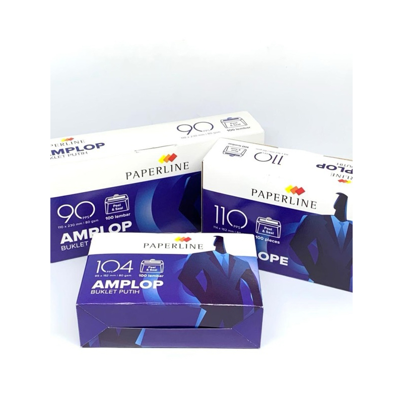 Jual PAPERLINE - Amplop Plain Putih Polos 90/ 104/ 110 PPS 80gsm isi 100pcs | Shopee Indonesia