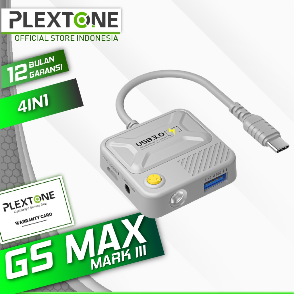 Jual Plextone GS MAX III PD 60W Fast Charging Gaming Adapter USB Port ...