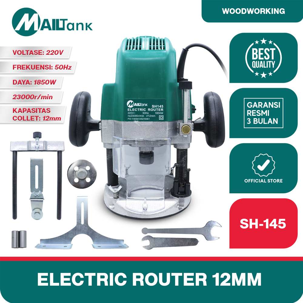 Jual MAILTANK SH145 Mesin Router 12mm Profil Kayu BESAR Wood Trimmer ...