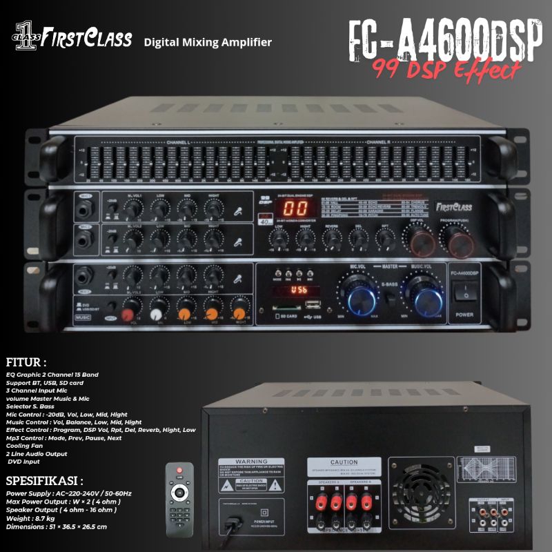 Jual Professional Digital Amplifier 99 DSP Mixing Effects 4600DSP ...