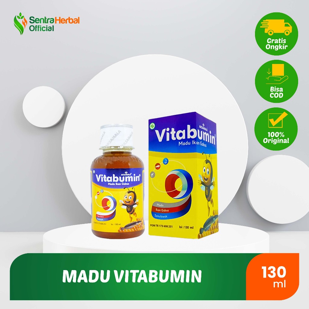 Jual Vitabumin Madu Ikan Gabus | Herbal Peningkat Nafsu Makan dan Tumbuh Kembang Anak | 130 ml ...