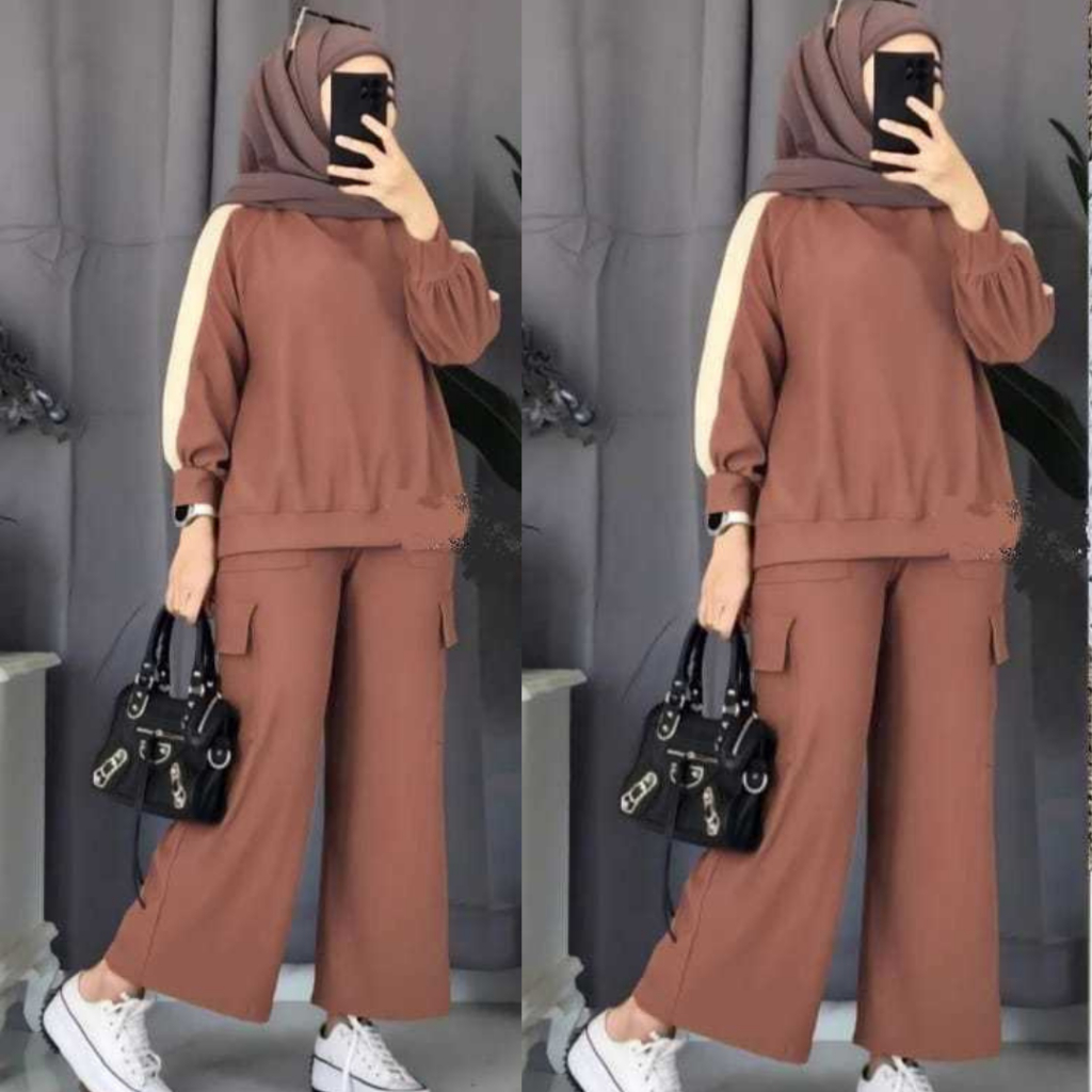 Jual Setelan Cargo Ziza | Setelan Cargo Wanita Remaja Dewasa | Set ...