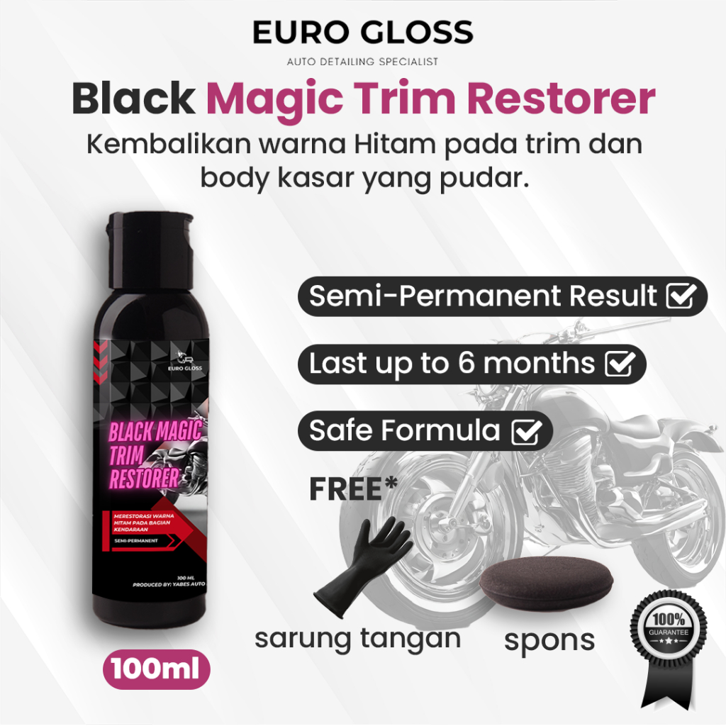 Jual Black Magic Trim Restorer - Euro Gloss - Cat Hitam Motor - Back to ...