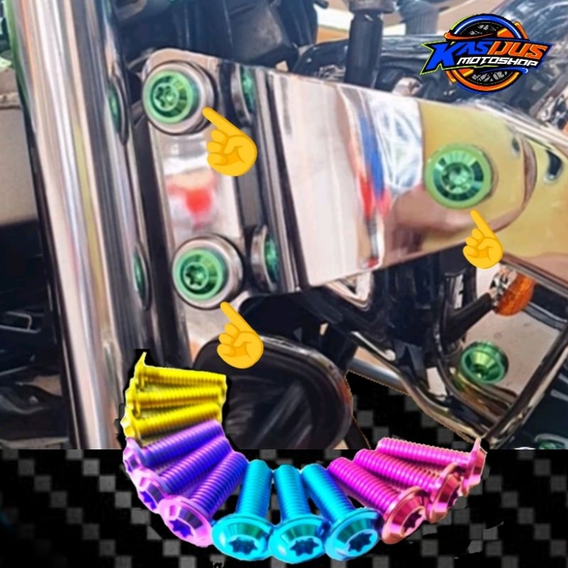 Jual baut kupingan untuk lampu ninja r titanium atau baut titanium ...