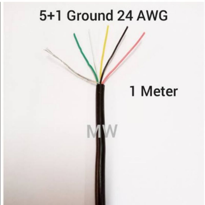 Jual kabel isi 5+1 ground 24awg (serabut)1m brother union | Shopee ...