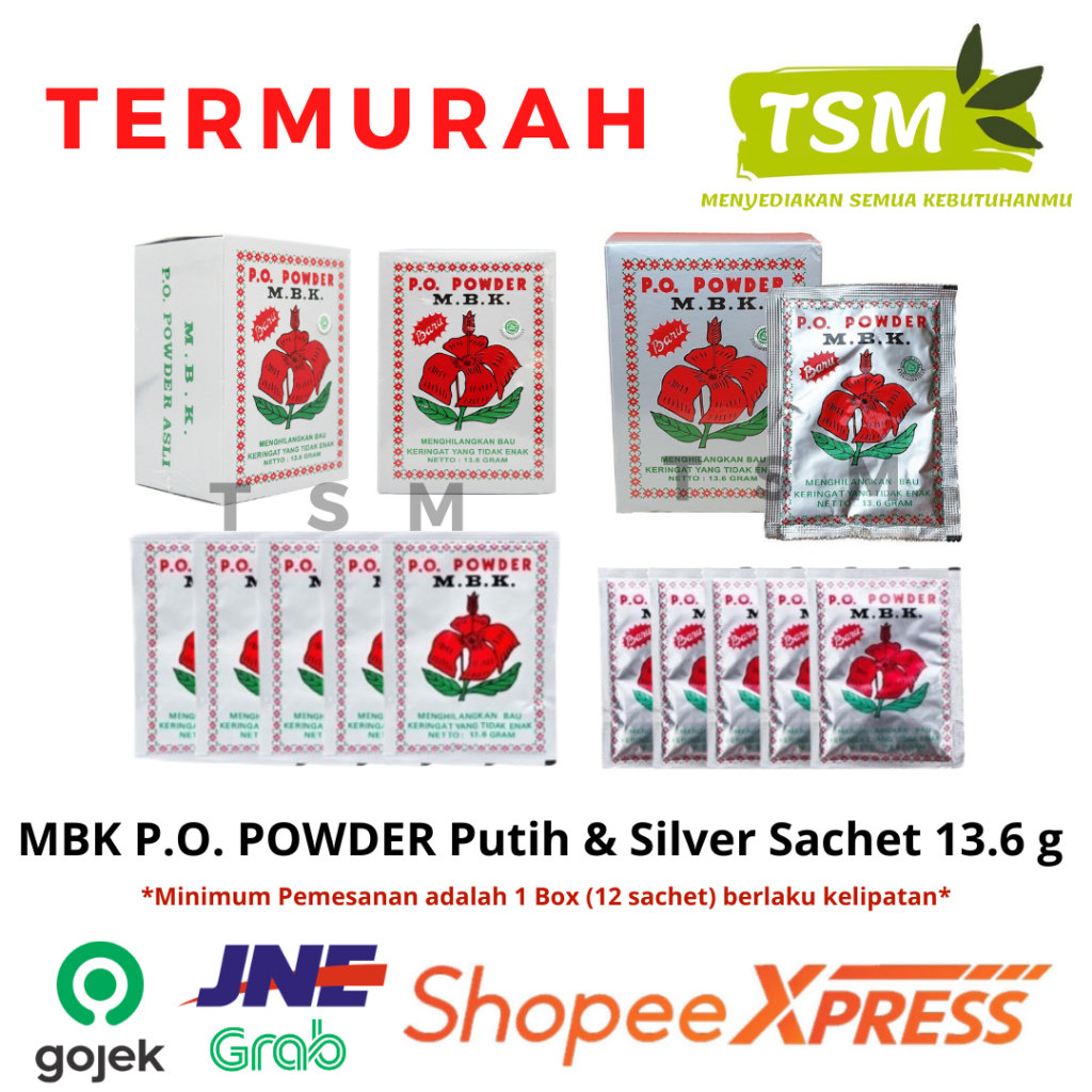 Jual MBK P.O. POWDER Putih & Silver Sachet 13.6 g | Shopee Indonesia