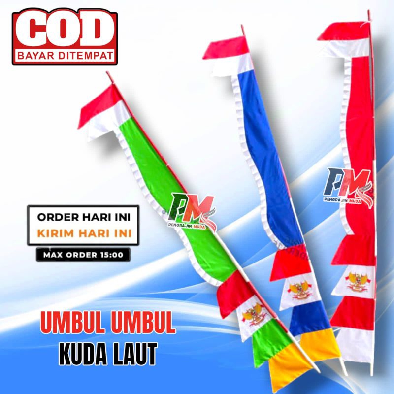 Jual Bendera Umbul umbul isi 20 PCS(1 kodi)Umbul umbul warna Motif ...