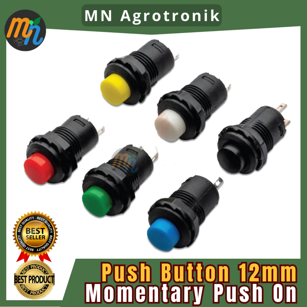 Jual Push Button 12mm Momentary Push On Tombol Saklar 12mm Switch On ...