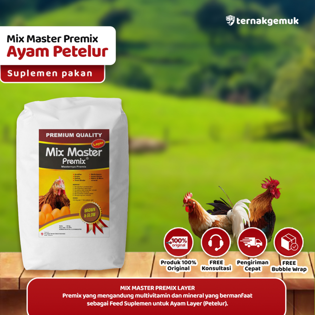 Jual Mix Master Premix Layer - Suplemen Pakan Untuk Ayam Petelur ...