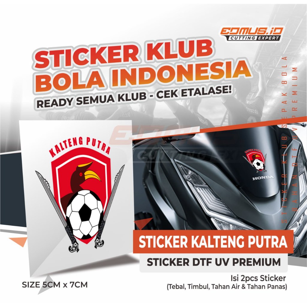 Jual Sticker KALTENG PUTRA - Sticker DTF UV - Seri Klub Sepak Bola ...